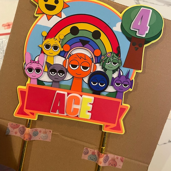 Sprunki Cake Topper | Sprunki Birthday Decoration | Sprunki Party ...