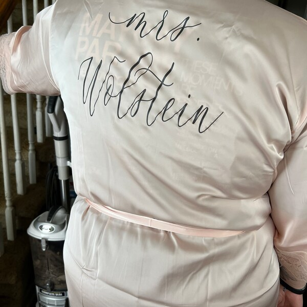 PLUS SIZE Bride Robe Personalized Bride Robes Mrs Robe PLUS Size Satin ...