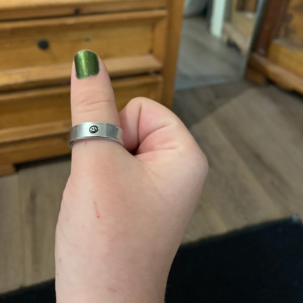 Smiley Face Ring, Custom Ring, Personalized Ring, Personalized Ring ...