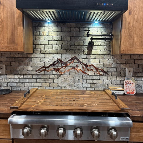 Handmade Stove Top Cover| Noodle Board| Engraved Stovetop Cover| Flower ...