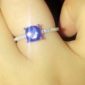 Color Change Alexandrite Engagement Ring Wedding Set Sterling - Etsy