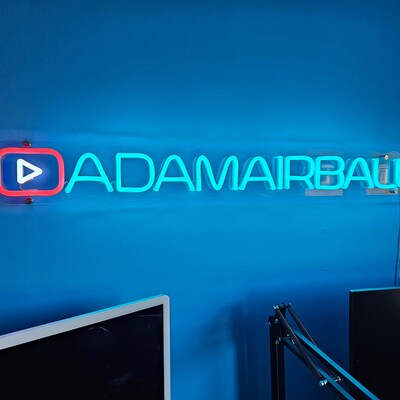 Custom Youtube Neon Sign Neon Youtuber Light Custom Youtuber Neon Sign ...