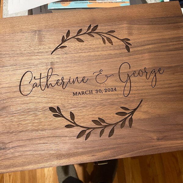 Personalized Walnut Keepsake Box, Wedding Memory Box, Jewelry Photo Box ...