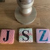Handmade Alphabet Resin Coasters Ceramic Stone Coffee Tea Drink Shabby ...