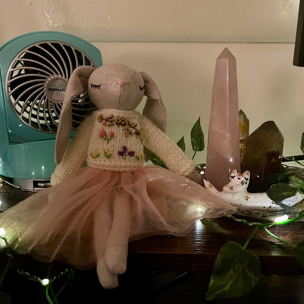 Handmade Bunny Doll ,linen Bunny Doll, Handmade Fabric Doll , Stuffed ...