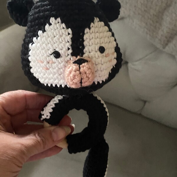 PATTERN ONLY: Skunk Baby Rattle | Skunk Amigurumi Toy | Skunk Toy ...