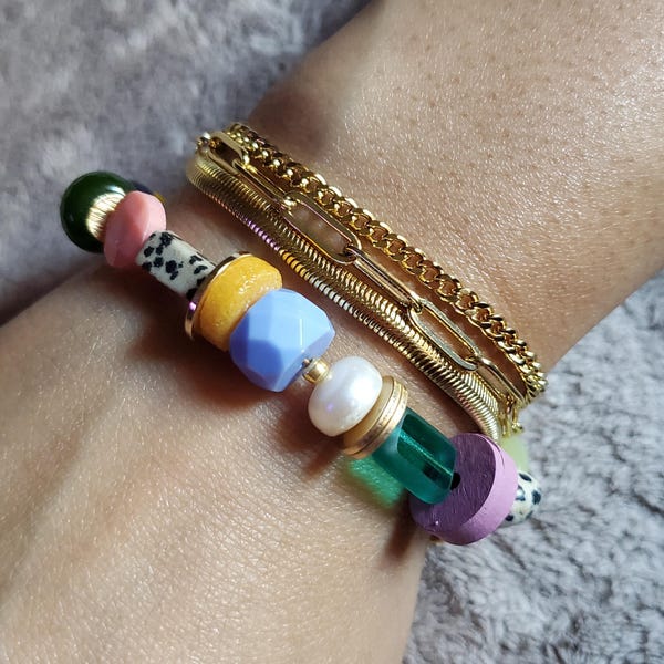Handmade Statement Bracelet, Colorful Beaded Bracelet, Friendship ...