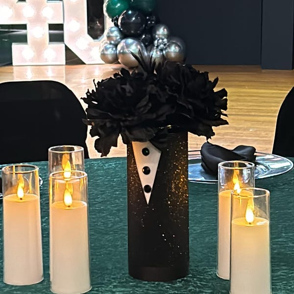 Tuxedo Vase Centerpiece Set: Groomsmen Bachelor Party Decor - Etsy ...