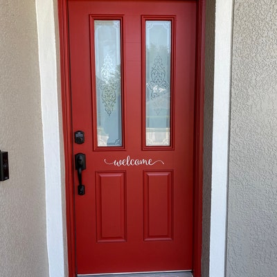 Front Door Welcome Decal, Cute Welcome Sticker Greeting for Home, House ...