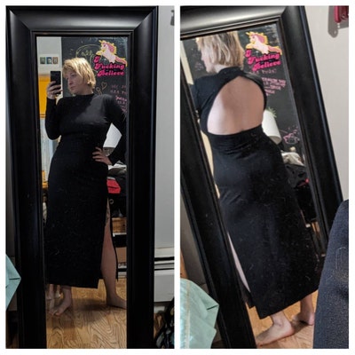 Open Back Midi Dress Digital PDF Sewing Pattern option for Closed Back ...