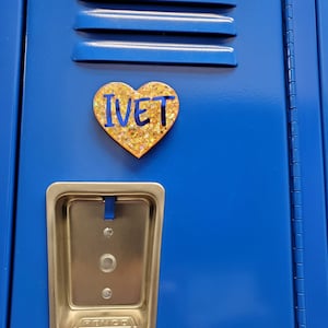 Personalized Glitter Heart Locker Magnet Custom Name Magnet Fridge ...