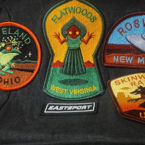 Flatwoods, West Virginia Travel Patch | Flatwoods Monster | Cryptozoology | UFO Alien UAP Flying ...
