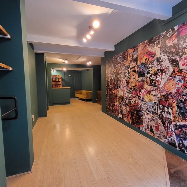 Retro Music Posters Collage Peel and Stick Wallpaper Wall Mural Rock ...