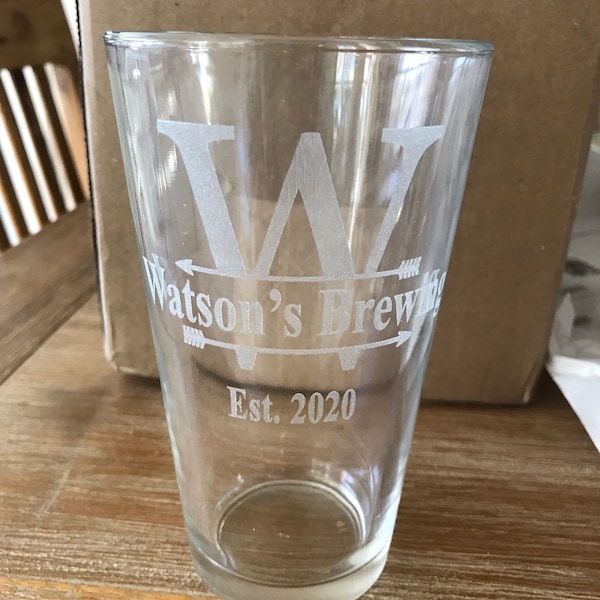 Custom Engraved Personalized Pint Beer Glass, Engraved Beer Glass ...