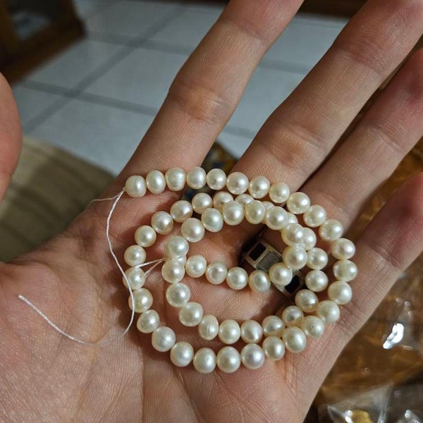 Natural Cultured Freshwater Pearl ~4-6mm Grade A+ White Color 1 Strand ...