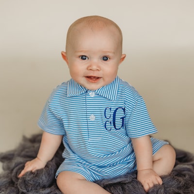 Seersucker Sun Bubble Baby Boy Monogram Baby Boy Sun Bubble - Etsy