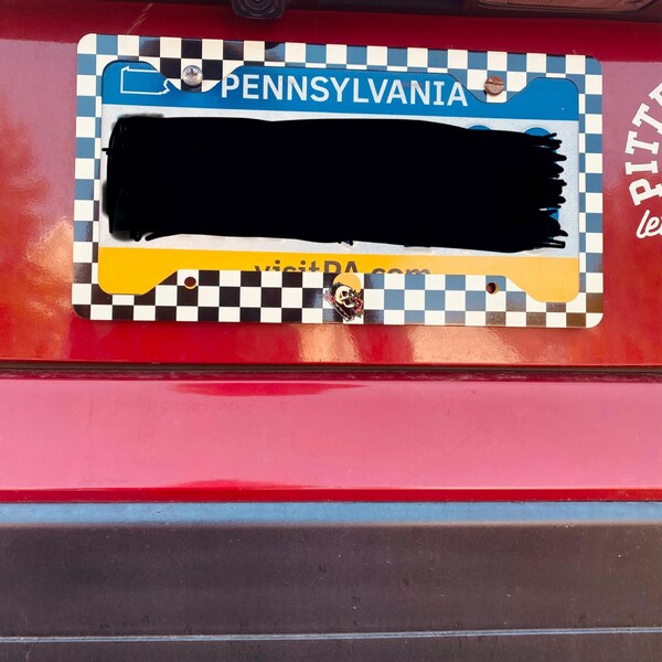 Cool Punk Checkered Skull License Plate | Unique Car Accessories for ...