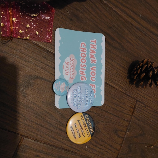 CAUTION Badges | Furry Nonverbal Communication Pin for Comic Cons ...