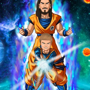 Dragon Ball Z Custom Portrait valentine Day Gift for Him anniversary ...