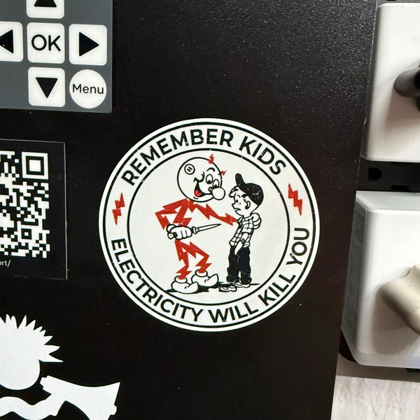 Remember Kids Electricity Will Kill Vintage Waterproof Vinyl Sticker ...