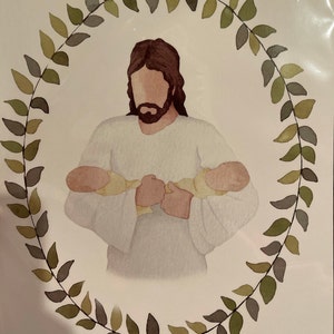 Christ Signing I Love You ASL Sign Language Watercolor Print | Etsy