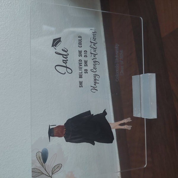 Personalized Graduation Acrylic Plaque, 2024 Graduation Gift for Her ...