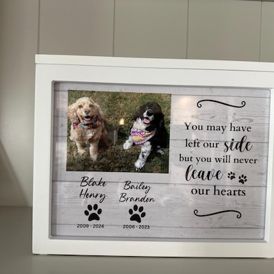 Pet Memorial Frame, Pet Memorial Shadowbox, Dog Memorial , Cat Memorial ...