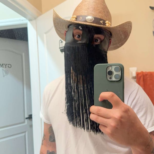 Orville Peck Inspired Mask Fringe Mask Cowboy Mask - Etsy