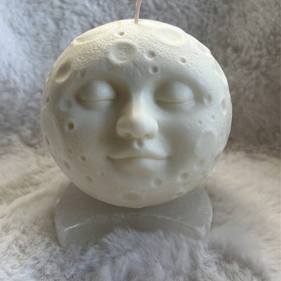 BIG Full Moon Sphere With Face 3D Silicone Mold, Candle Mould, Planet ...