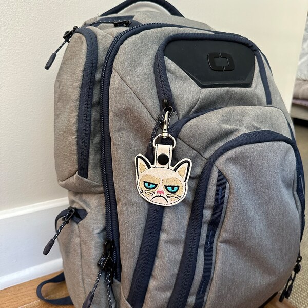 Grumpy Cat, Keychain, Key Fob, Snap Tab, Luggage Tag, Zipper Pull, Bag ...