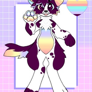 Anthro Canine Fox Wolf Fursona Adoptable OC Reference ref Sheet - Etsy