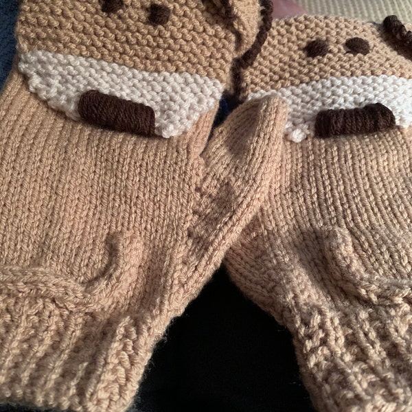 Puppy Dog Mittens for the Family Knitting Pattern - Etsy