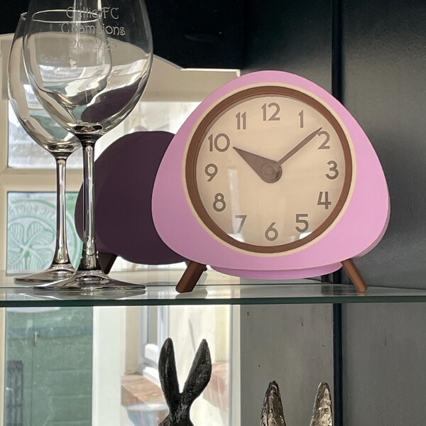Pastel Pink, Mid Century Modern Desk and Table Clock | Unique Decor for ...