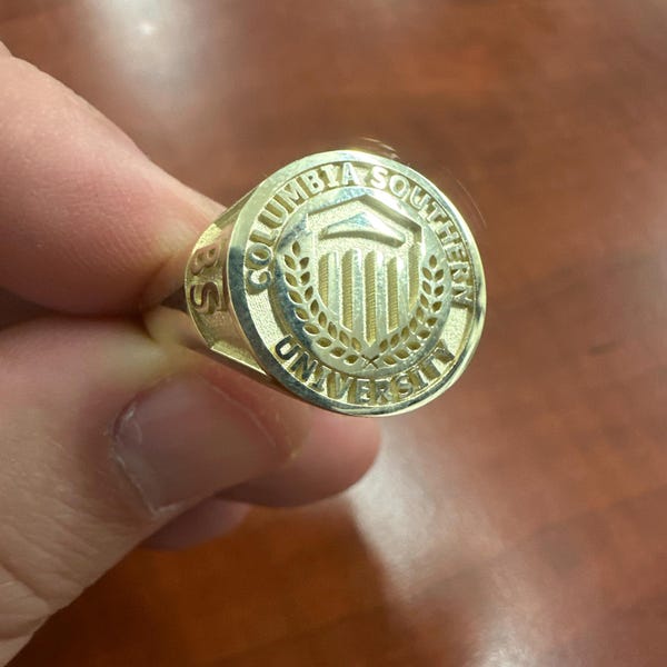 Gold Diamond Pave College Class Rings, Women's Class Ring, Gold ...