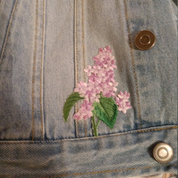 Lilac Applique Patch - Flower Gardening Spring Embroidered Badge 3.25 ...