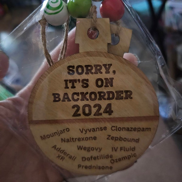 Pharmacy Humor Sticker! 2 Inches Round. Sorry, It's on Backorder Tablet ...