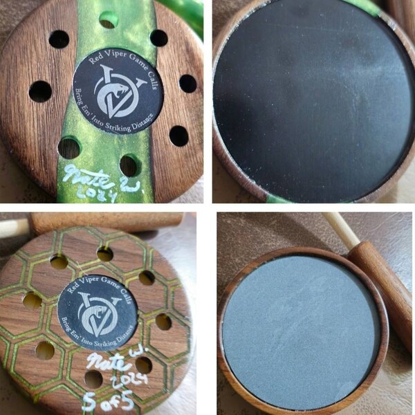 3.5" Turkey Pot Padauk Game Call. Slate or Blasted Glass Strike Surface ...