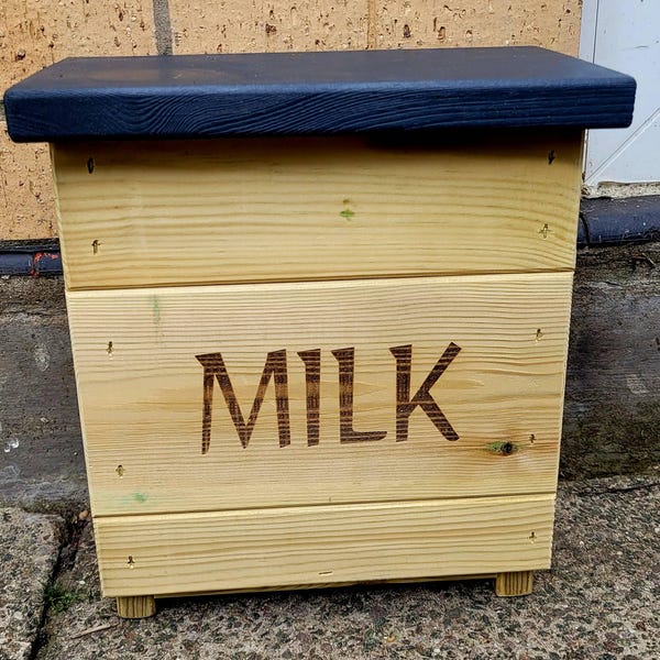 Doorstep Wood Milk Box. Porch Milk Storage Box. Milk Bottle Boxes ...