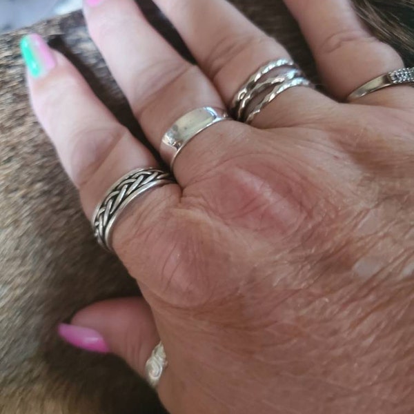 Silver Swirl Ring / Long Scroll Ring / Long Finger Heavy Swirl / Silver ...