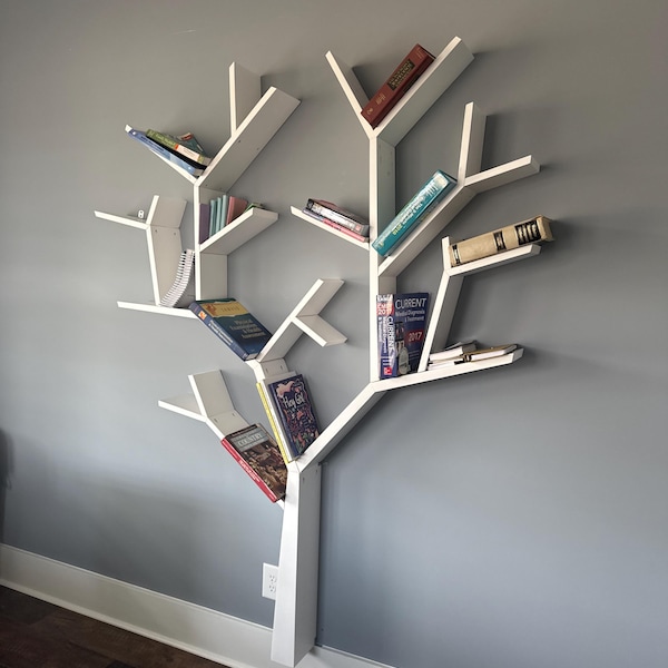 Tree Book Shelf, Decorative Wooden Tree Bookcases, Decorative Library ...
