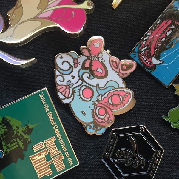 Moth Eye Girl Pastel Goth Creepy Cute Macabre Enamel Pin - Etsy