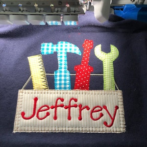 Tool Box Blanket Stitch Applique Embroidery Design, Tool Box With Ruler ...