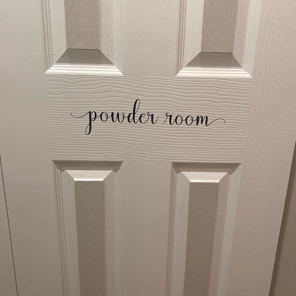 Powder Room Vinyl Decal Door Decal for Powder Room Vinyl Sticker Door ...