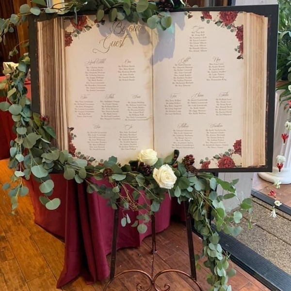 Storybook Seating Chart With Red Flowers, Be Our Guest, Fairytale ...