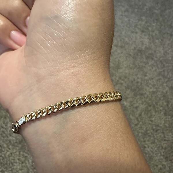 14K Gold Cuban Link Bracelet - Etsy