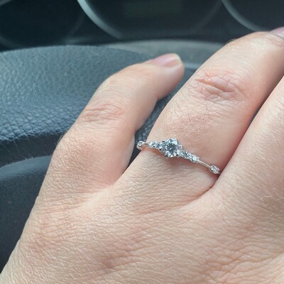 Simple & Dainty 925 Sterling Silver Promise Ring for Her, Unique Womens ...