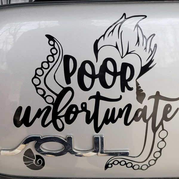 Soul Car Decal, Ursula, Vinyl Decal, Kia Soul, Unfortunate Souls, Poor ...