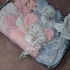 Neutral Baby Gift Nappy Cake With Waffle Cotton Baby Blanket, Cotton ...