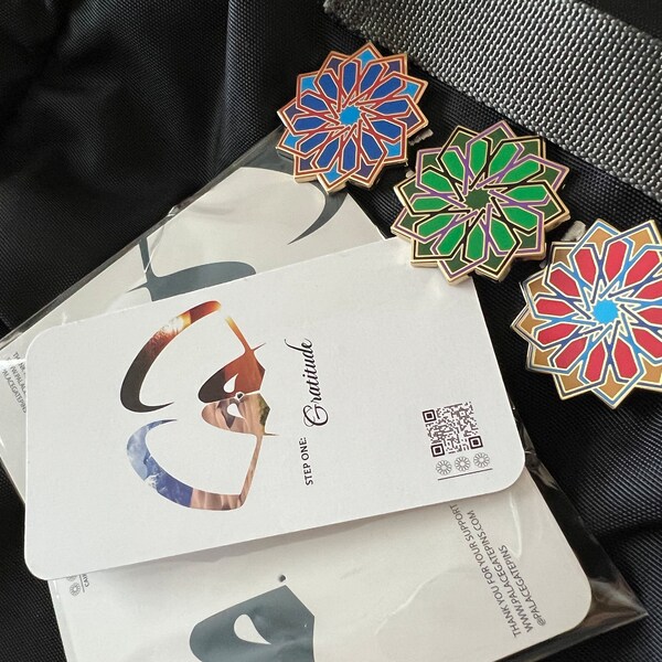Islamic Art Enamel Pin Muslim Geometry Lapel Pin Cairo Egypt Art ...
