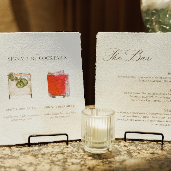 Wedding Bar Sign- Deckled Edge Sign - Etsy